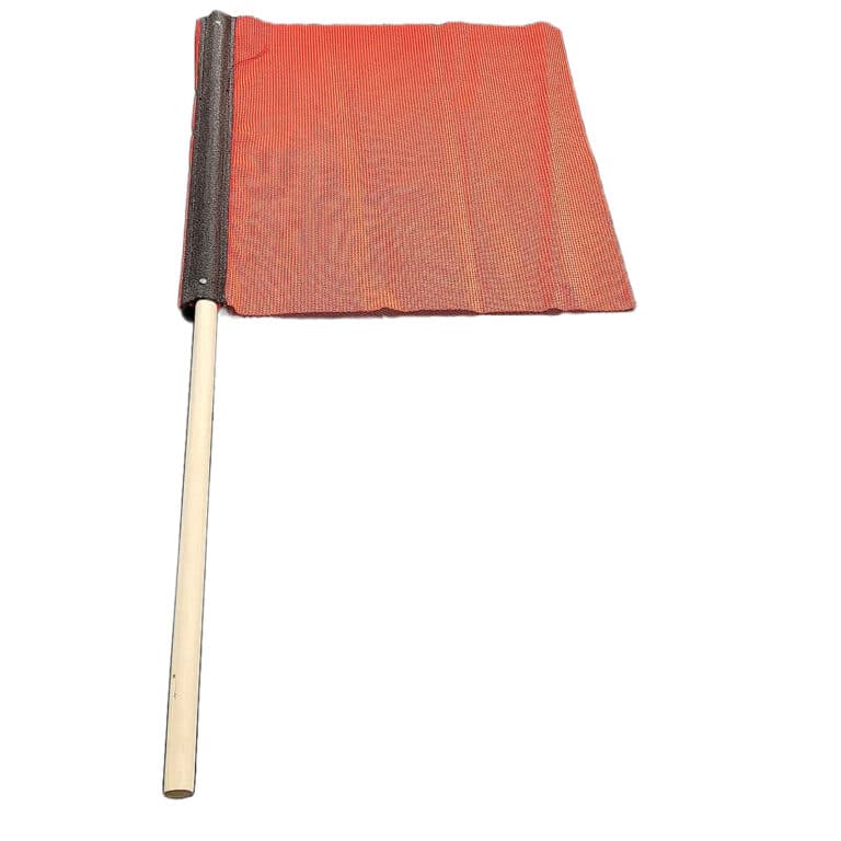 Orange Pole Safety Flags With Hardwood Dowel 3/4 dia x 36"Lg