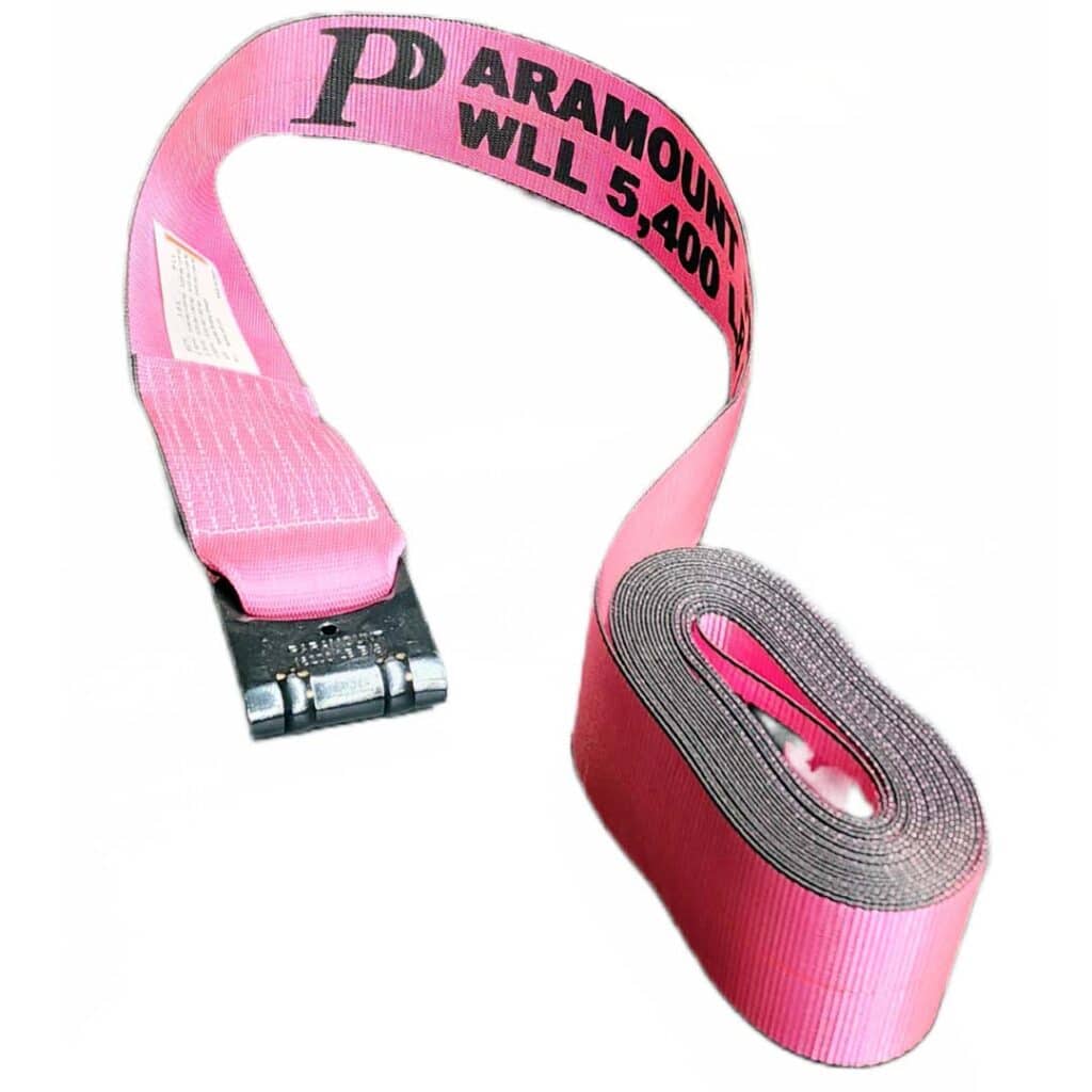 4" WINCH STRAPS With Flat Hook and Chain Anchor