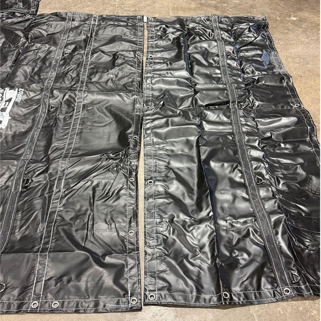 Lightweight Black 4' Drop Tarps 16x27'6 With 30" Skirts USA.