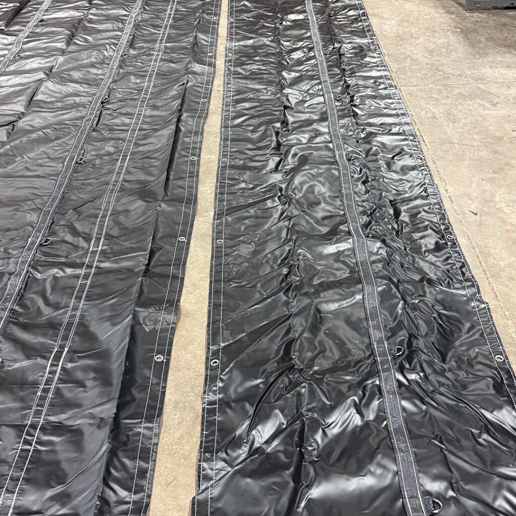 Lightweight Black 4' Drop Tarps 16x27'6 With 30" Skirts USA.